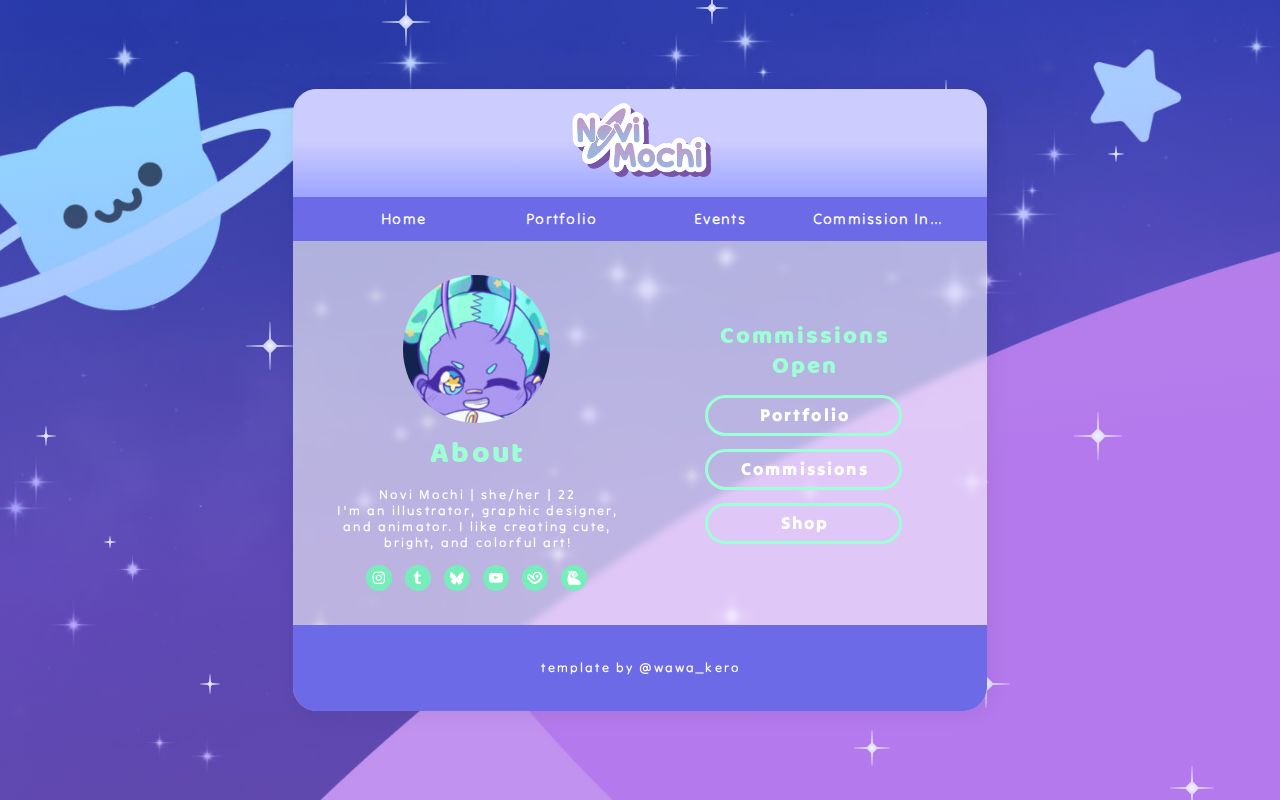 Novi Mochi's Carrd New